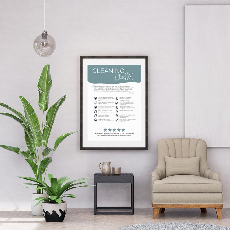 Airbnb Cleaning Checklist, Editable Airbnb Canva Template, Cleaning ...