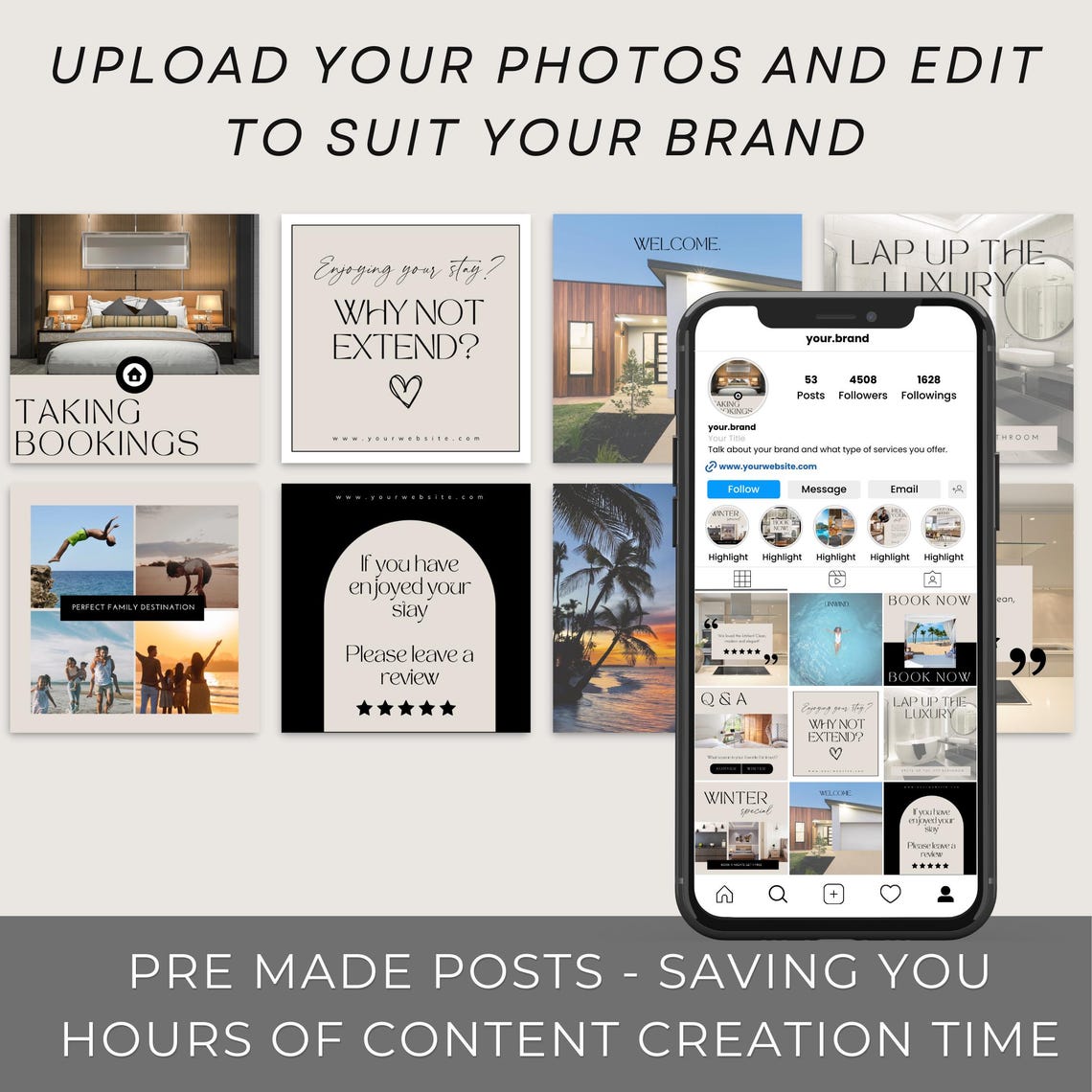 100 Airbnb Social Media Post Templates for Instagram Facebook, Airbnb ...
