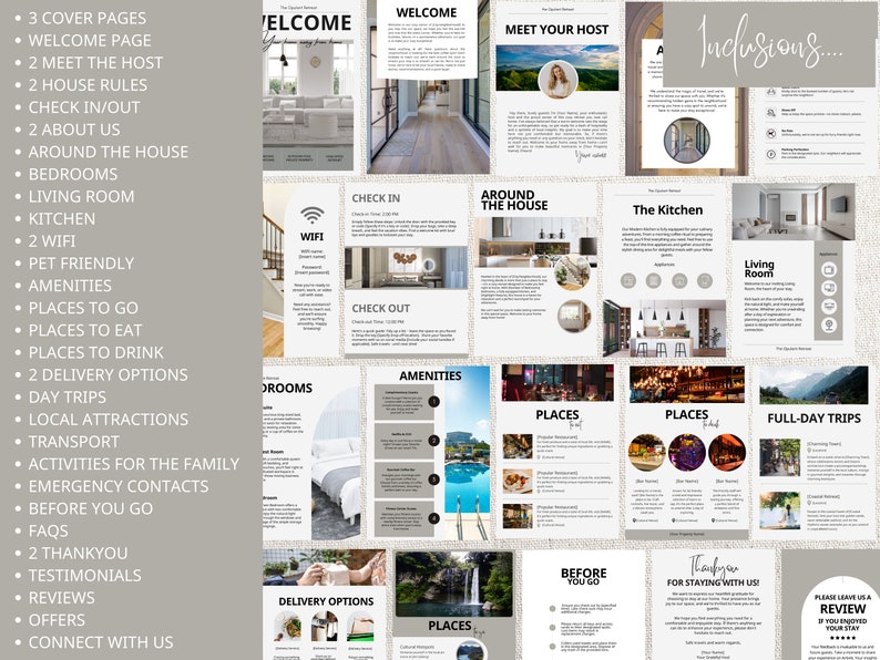 Welcome Guide Template for Airbnb, STR House Manual Template, Check in ...