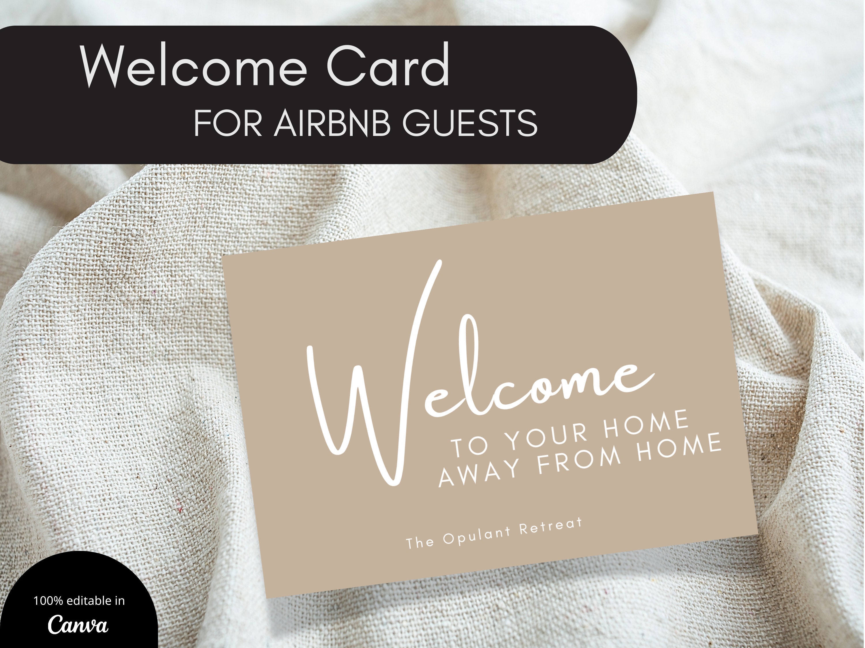 Airbnb Welcome Card Template: Editable Vacation Rental Sign (canva) - Etsy
