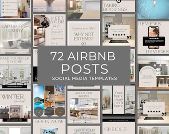 100 Airbnb Social Media Post Templates for Instagram Facebook, Airbnb ...