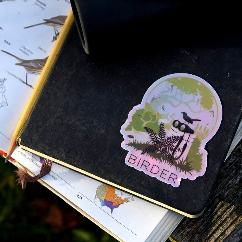 Holographic BIRDER Sticker - Etsy