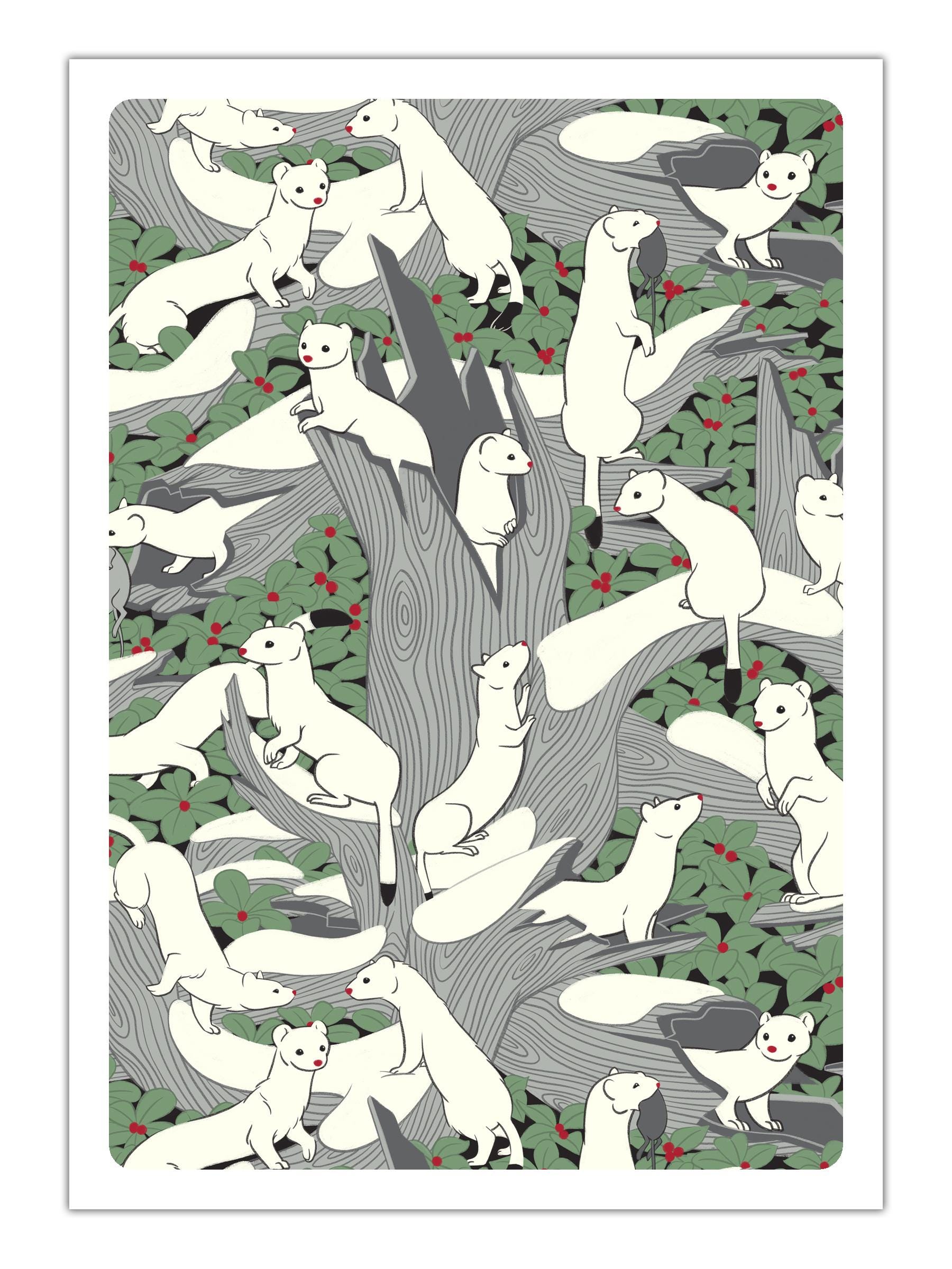 Holiday Cards, Winter Animals (set of 12) - Etsy