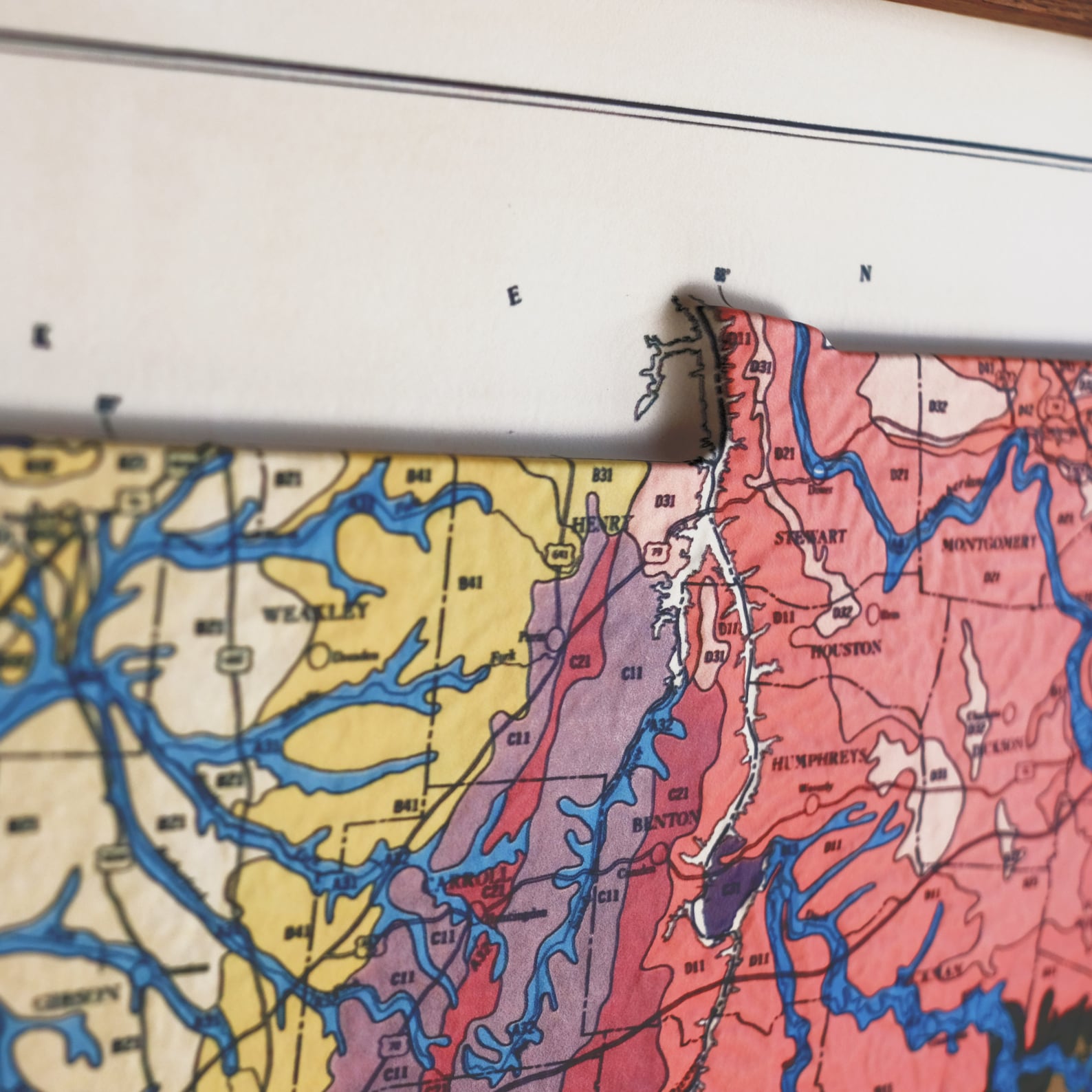 1978 Tennessee Map | REAL 3D Raised Relief - Etsy