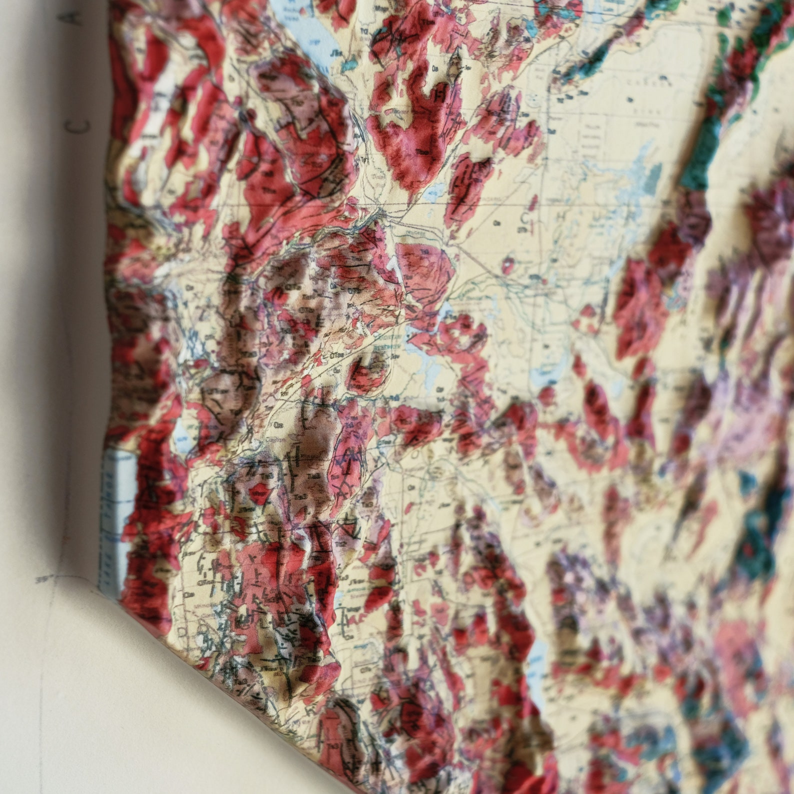 1978 Nevada Map | REAL 3D Raised Relief - Etsy