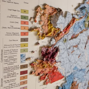 1962 Ireland Map | REAL 3D Raised Relief - Etsy