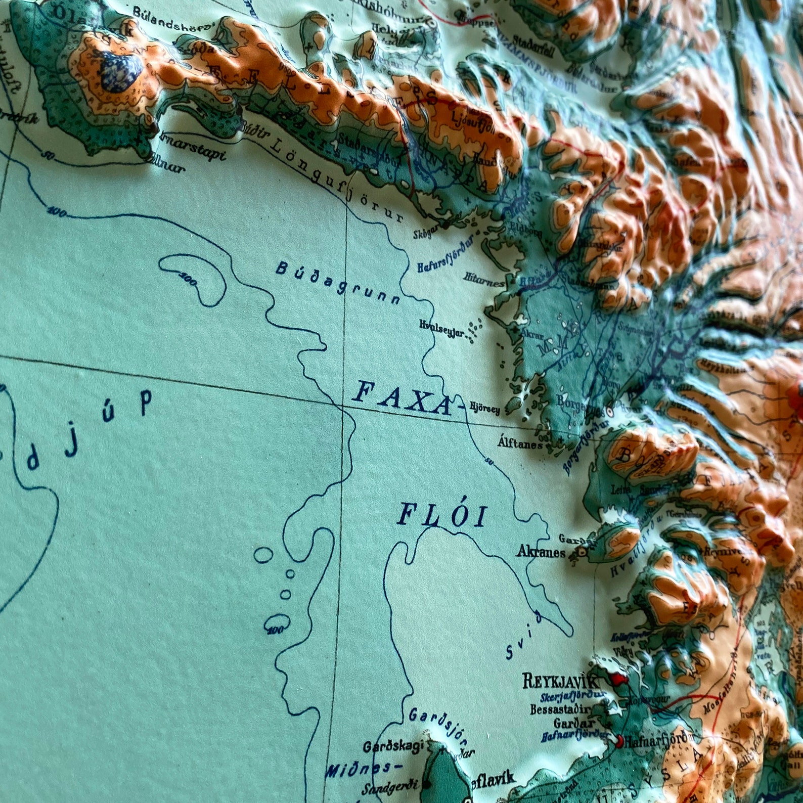 3D Raised Relief Map of Iceland - Etsy UK