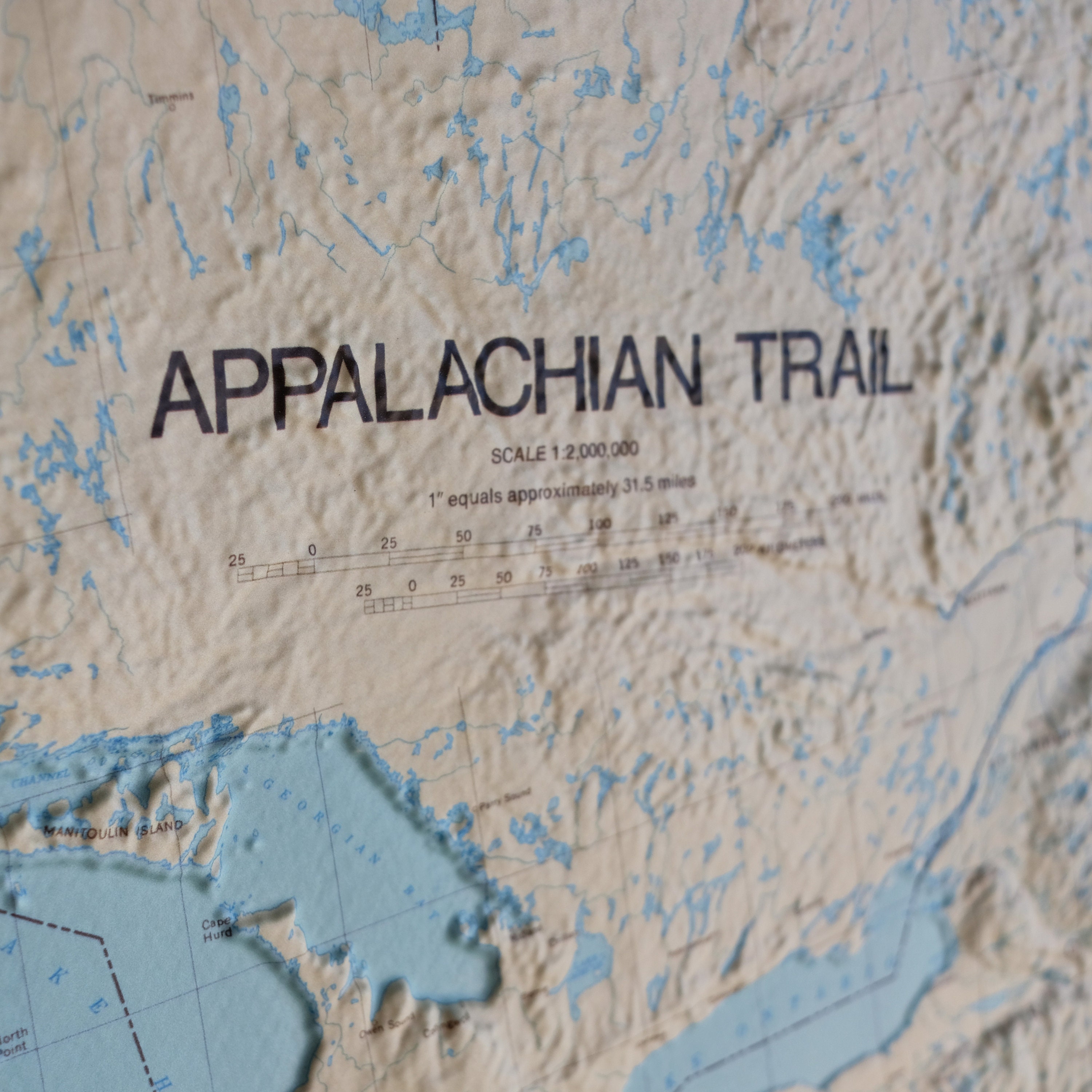 Appalachian Trail - 3D Raised Relief Map - Etsy