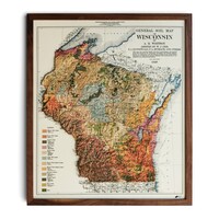 Wisconsin 3D Topographic Map | 3D State Map of Wisconsin Wall Art | 3D ...