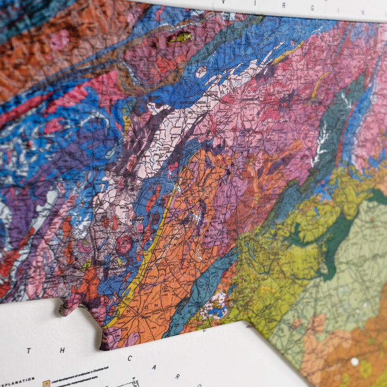 1985 North Carolina Map | REAL 3D Raised Relief - Etsy