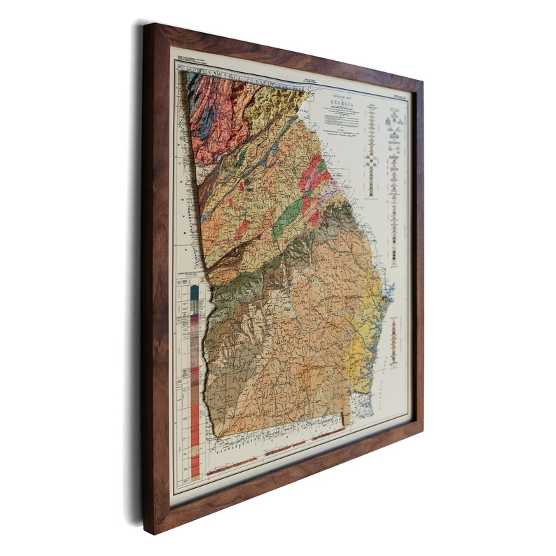 3D Raised Relief Map of Georgia - Etsy
