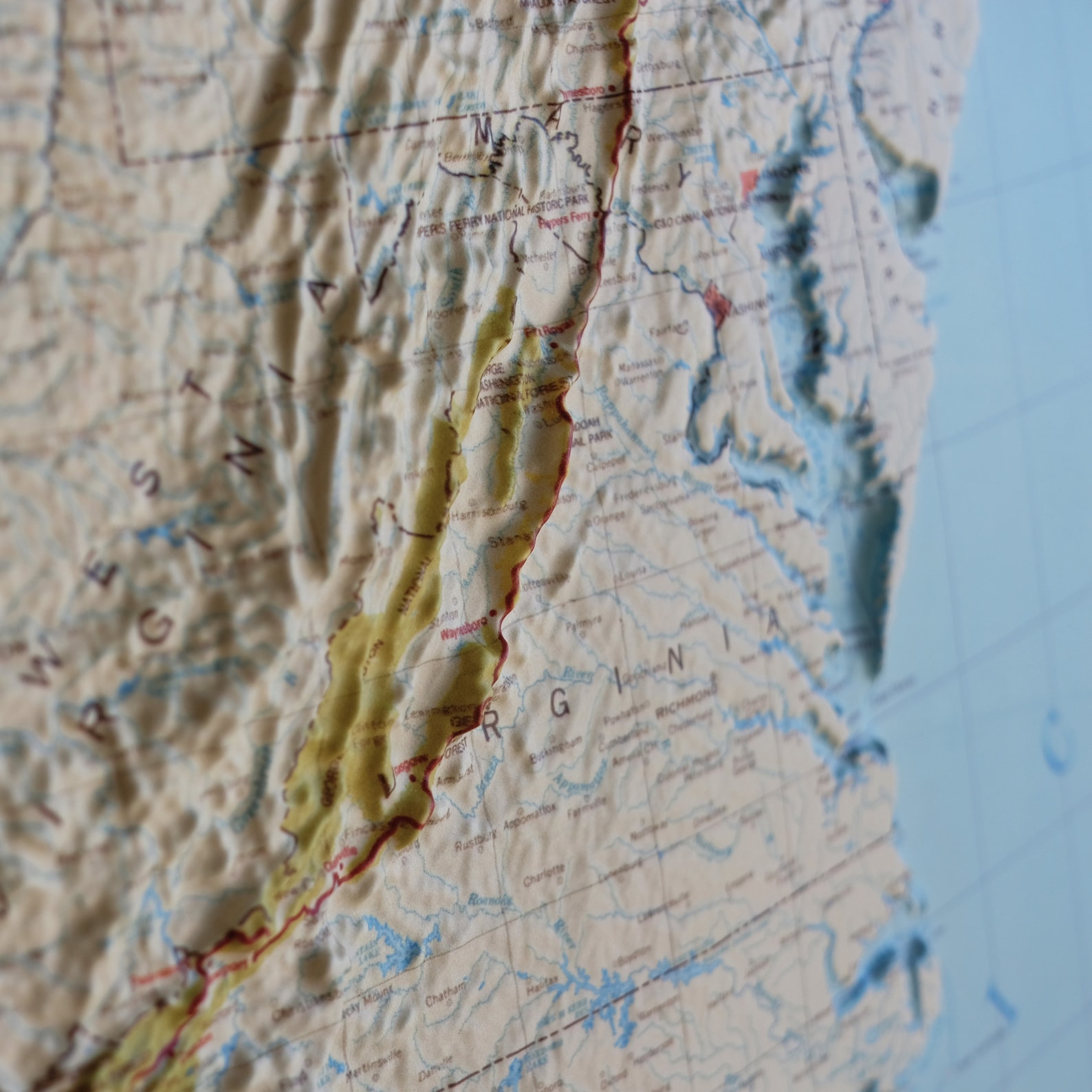 Appalachian Trail - 3D Raised Relief Map - Etsy