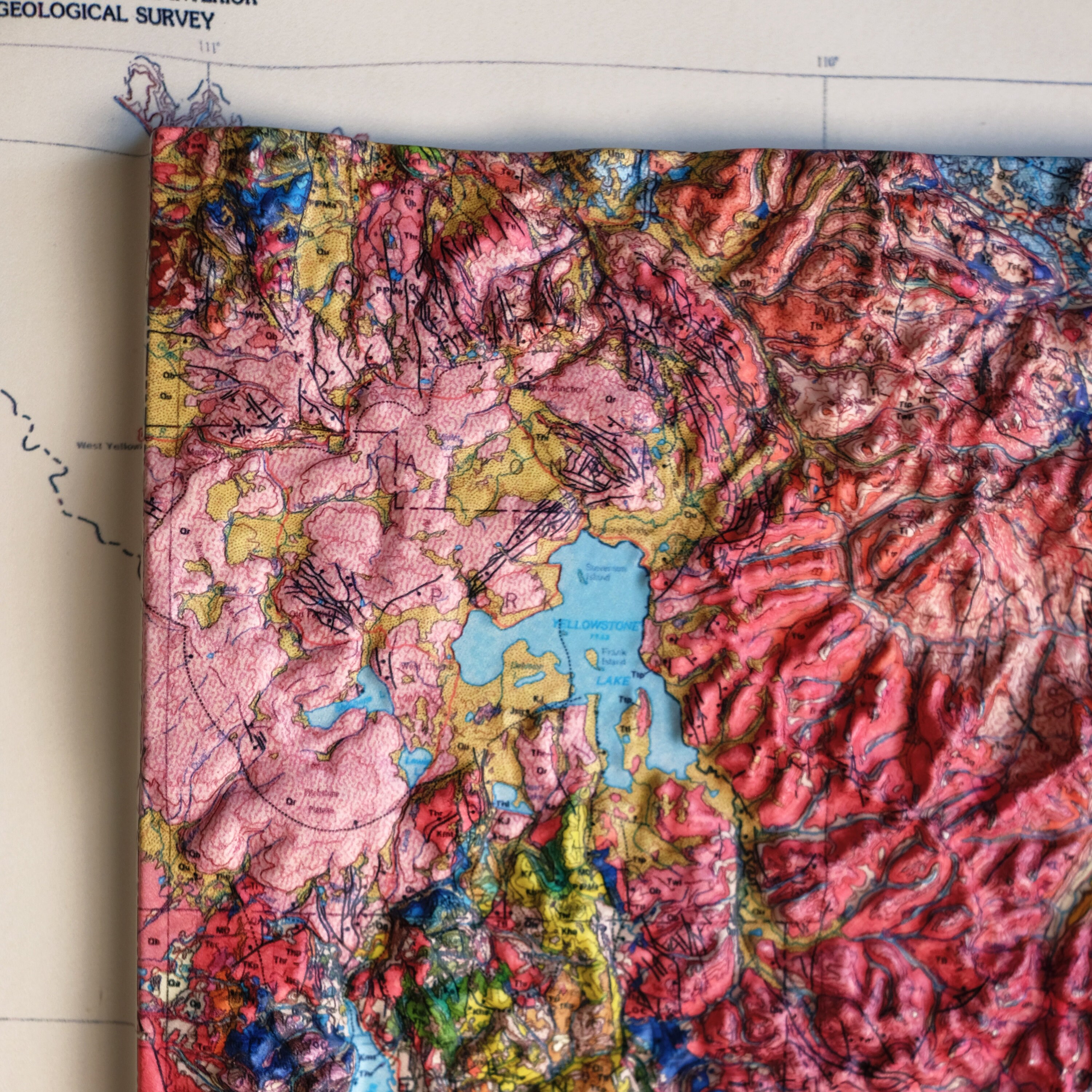 1985 Wyoming Map | REAL 3D Raised Relief - Etsy