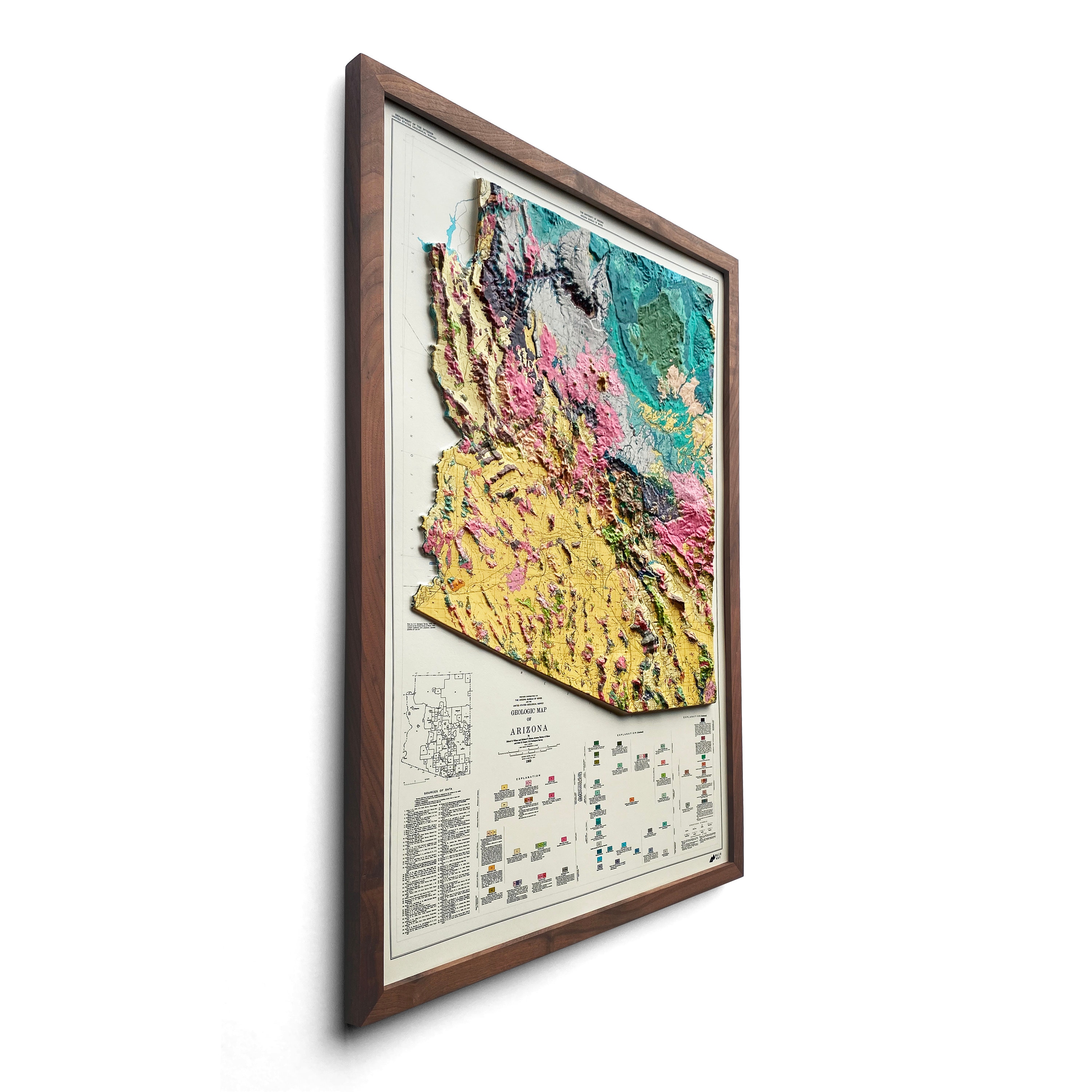3D Raised Relief Map of Arizona - Etsy