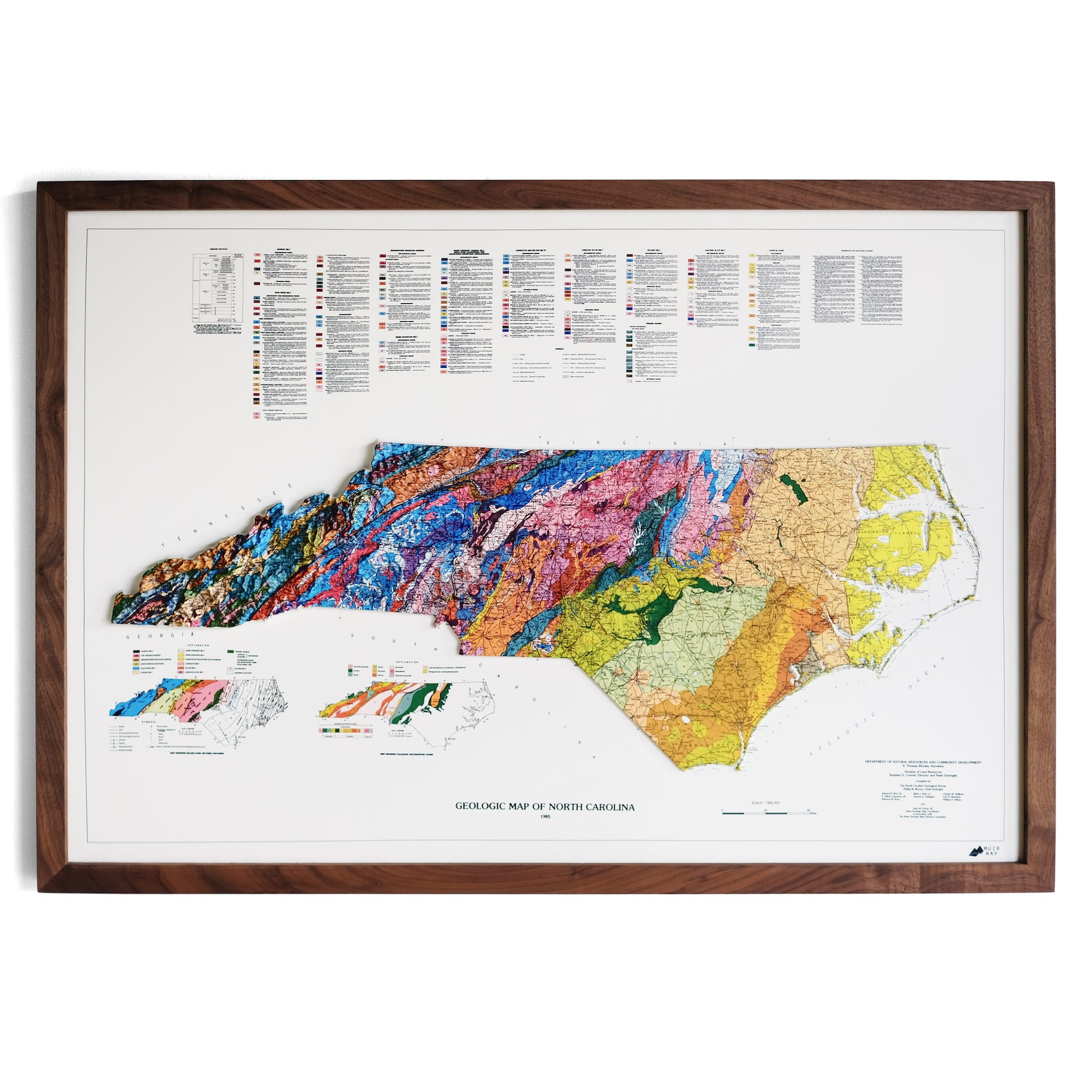 1985 North Carolina Map | REAL 3D Raised Relief - Etsy