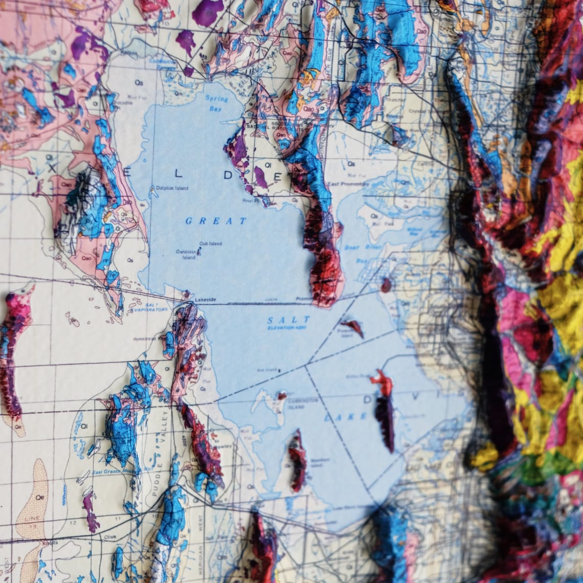 1980 Utah Map | REAL 3D Raised Relief - Etsy