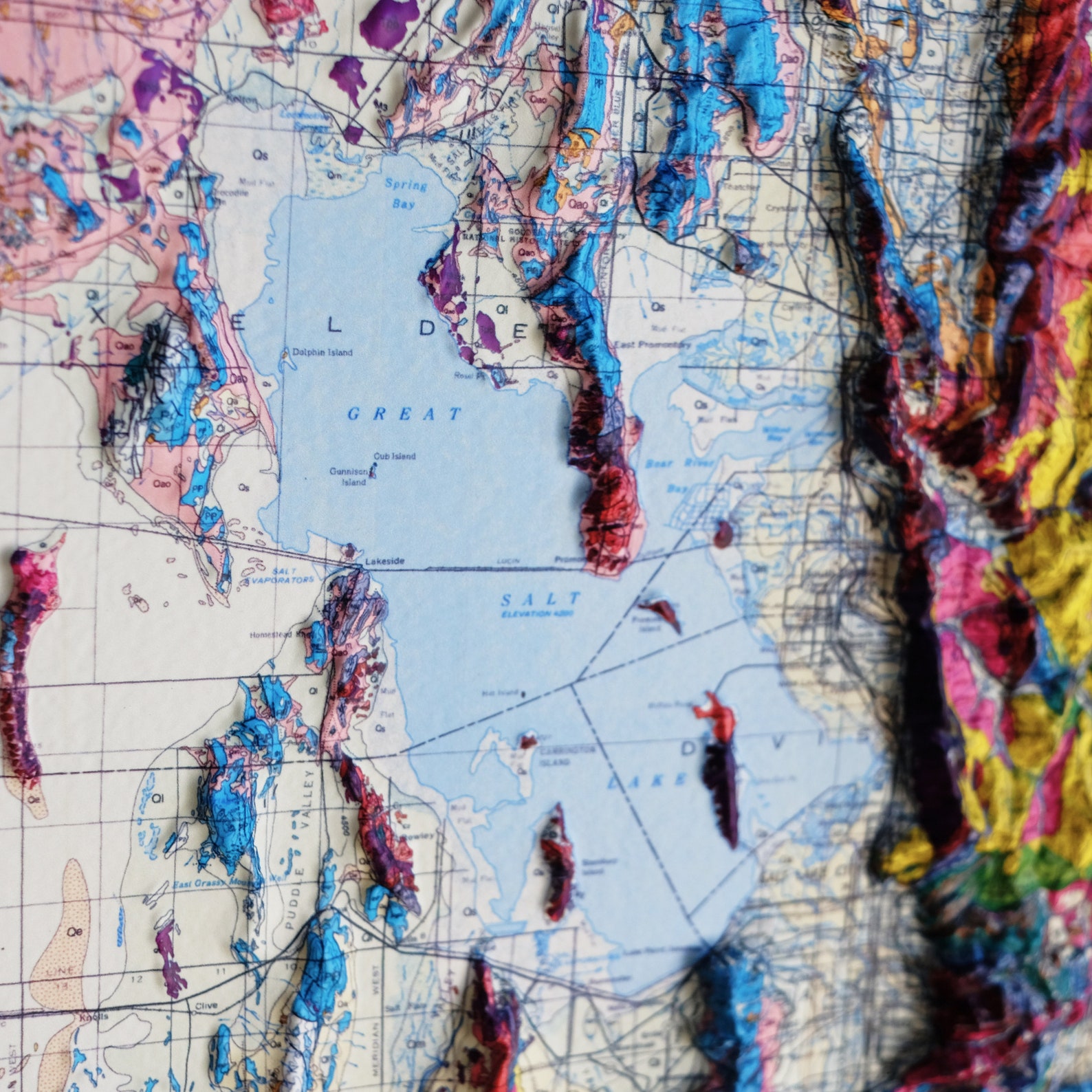 1980 Utah Map | REAL 3D Raised Relief - Etsy