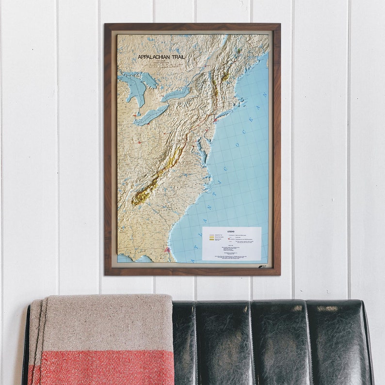 Appalachian Trail - 3D Raised Relief Map - Etsy