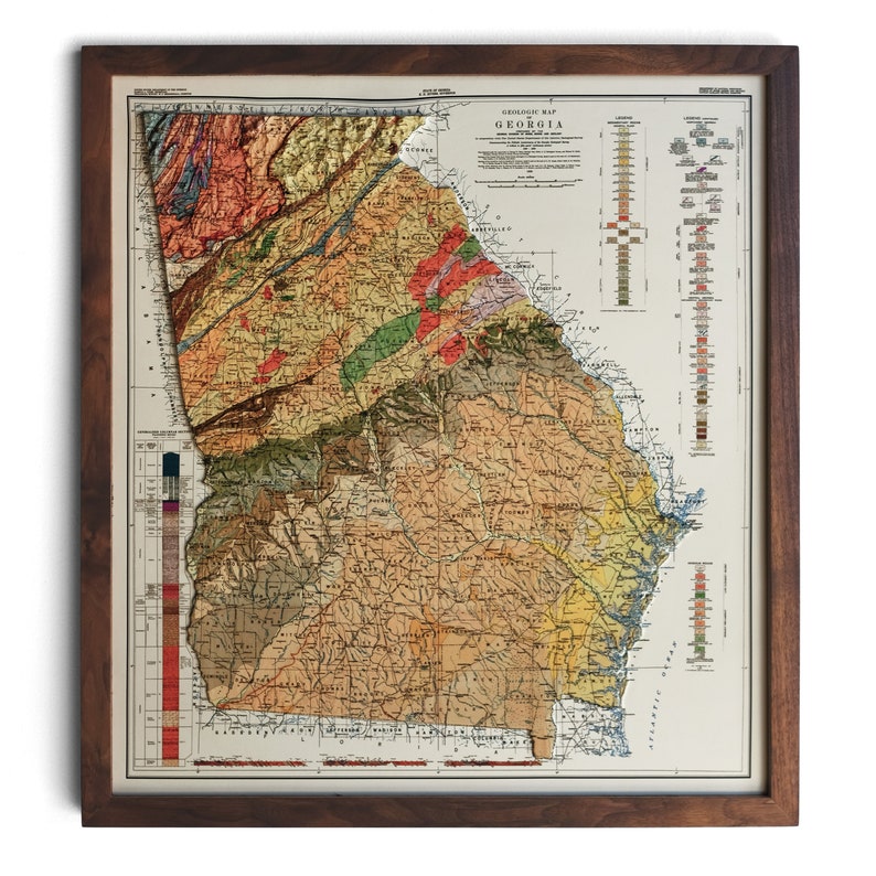 3D Raised Relief Map of Georgia - Etsy