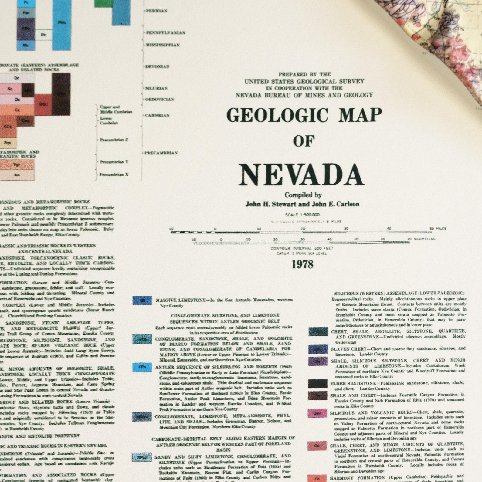 1978 Nevada Map | REAL 3D Raised Relief - Etsy