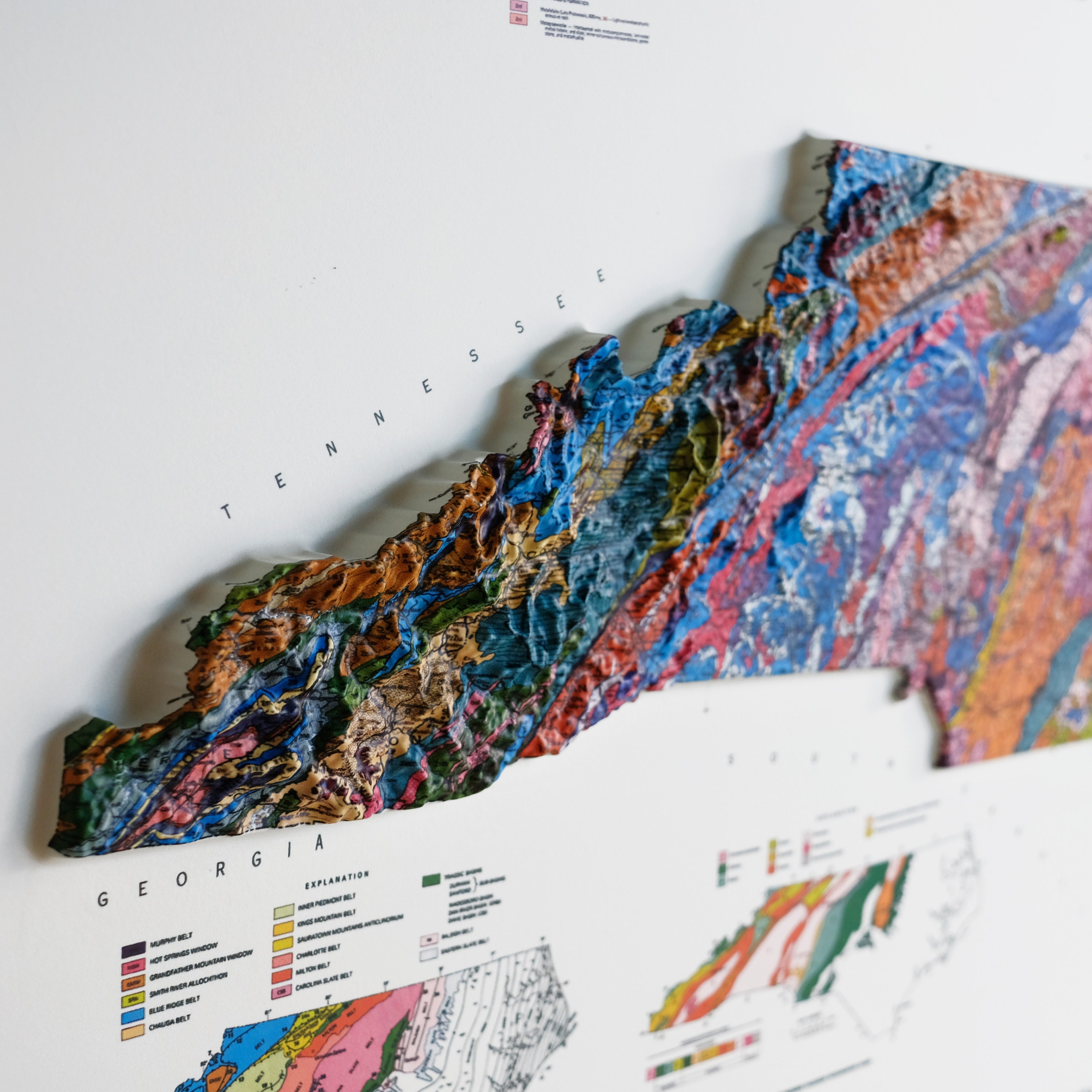 1985 North Carolina Map | REAL 3D Raised Relief - Etsy