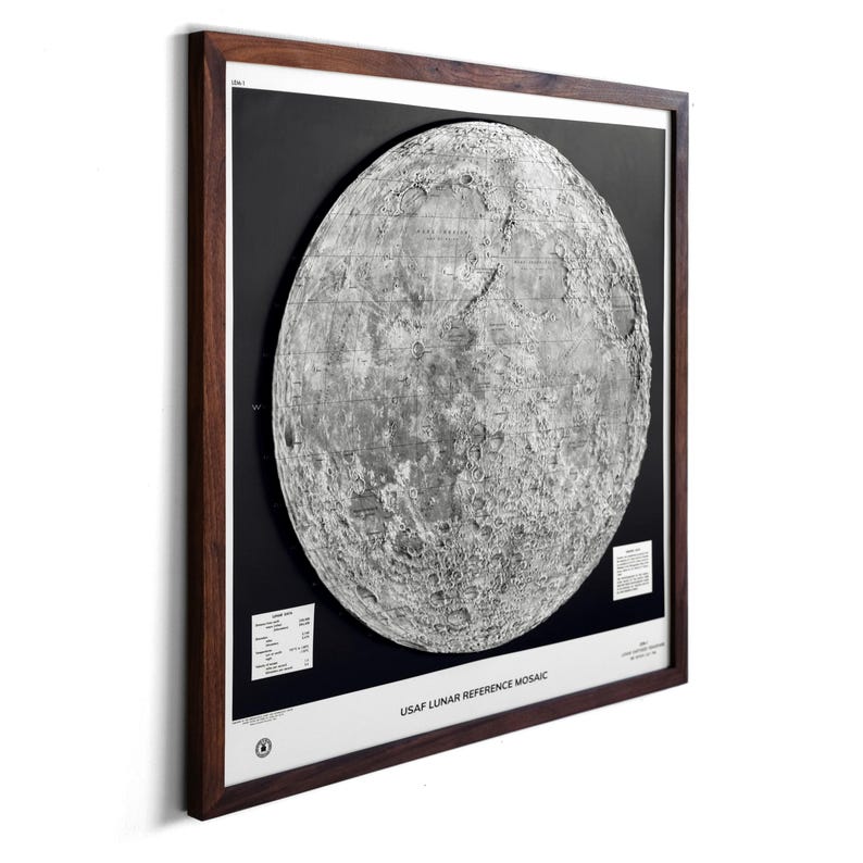 1966 Moon Map | REAL 3D Raised Relief - Etsy