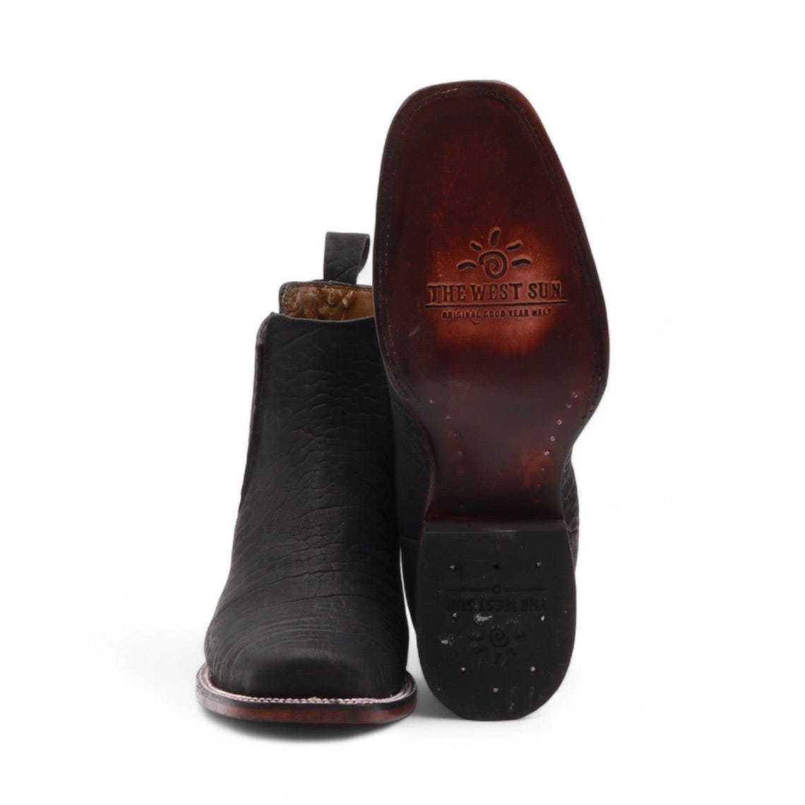 Coby Men's Black Bull Neck Leather Boots - Etsy