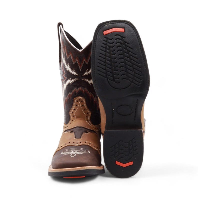 Longhorn Men's Brown Leather Boots - Etsy