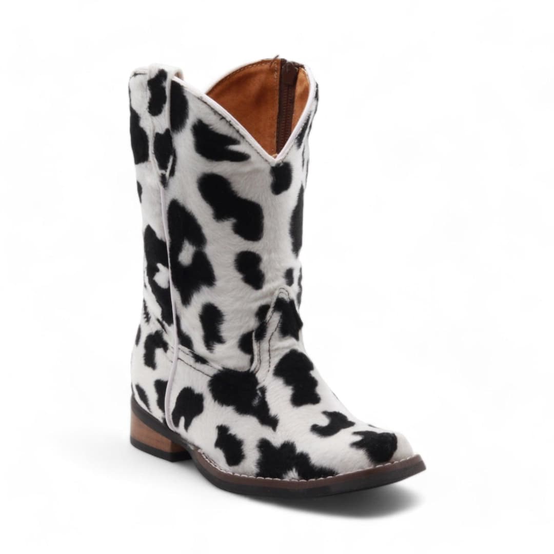 Beau Juniors Cow Print Leather Boots - Etsy