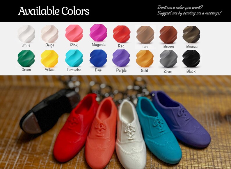 Tap Shoe Keychain. 3D Printed Keychain With Metal Clasp. - Etsy