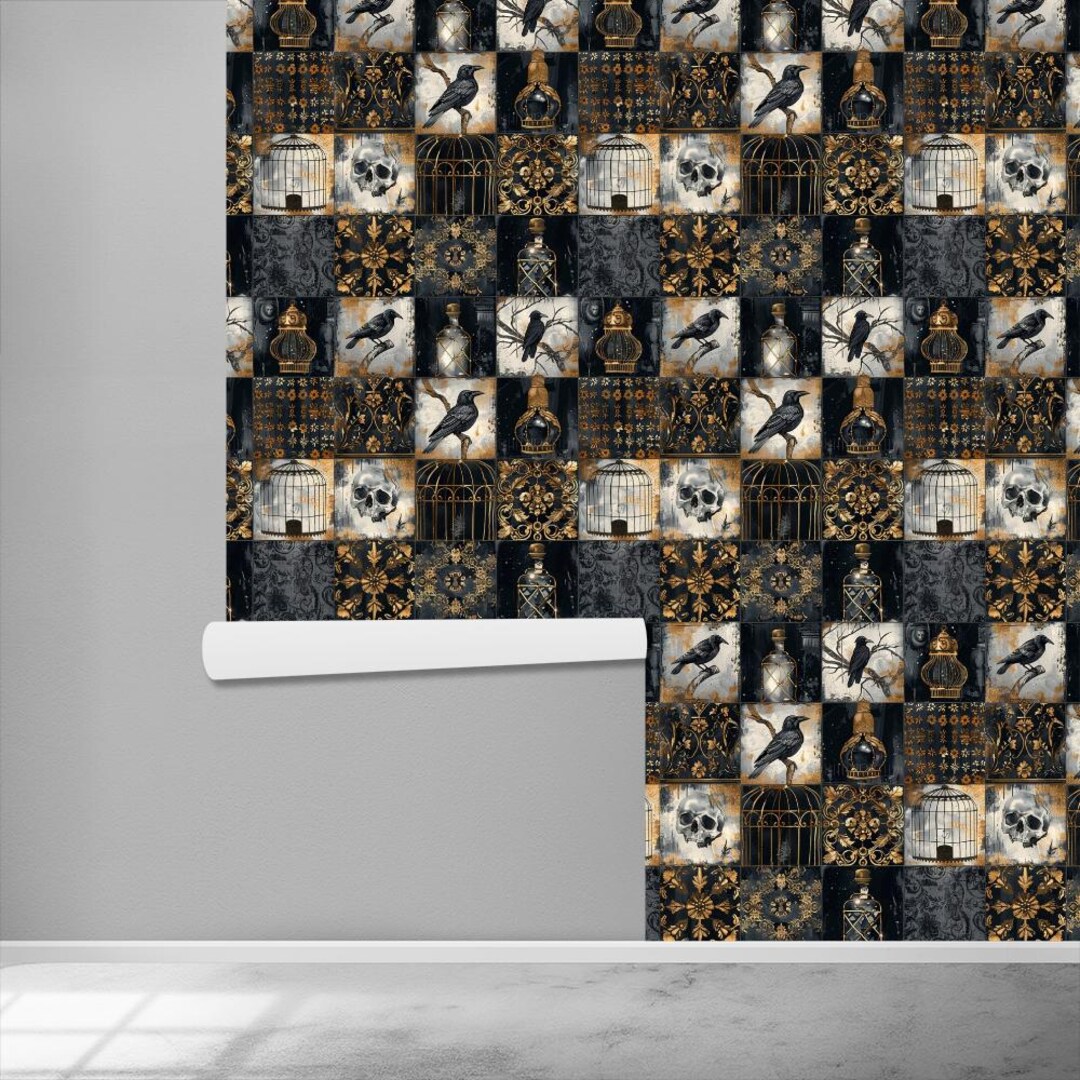 Gothic Patchwork Pattern 5 Wallpaper - Etsy