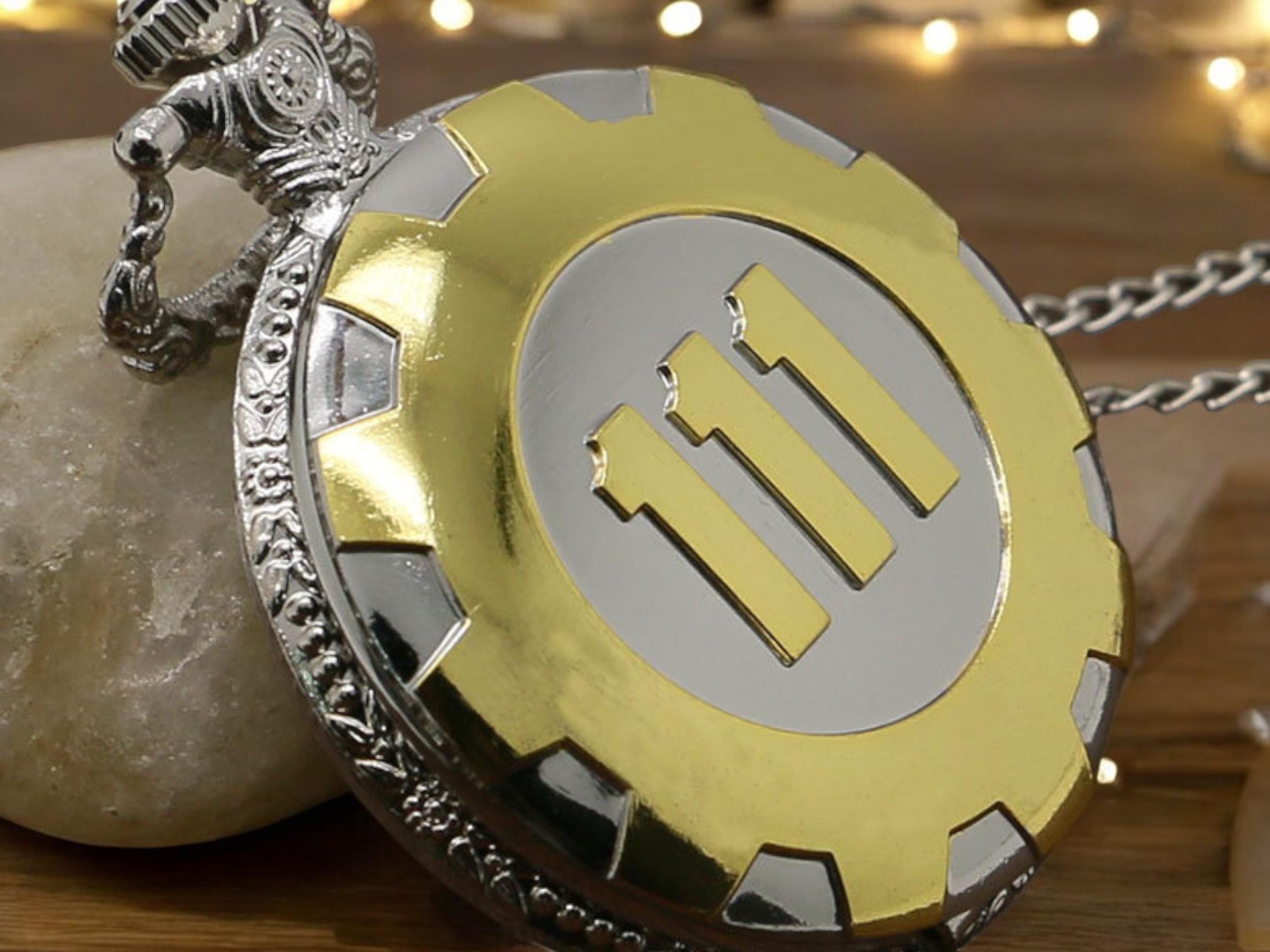 Silver Gold Vault Boy Pocket Watch, Cosplay Item, Halloween Accessory ...