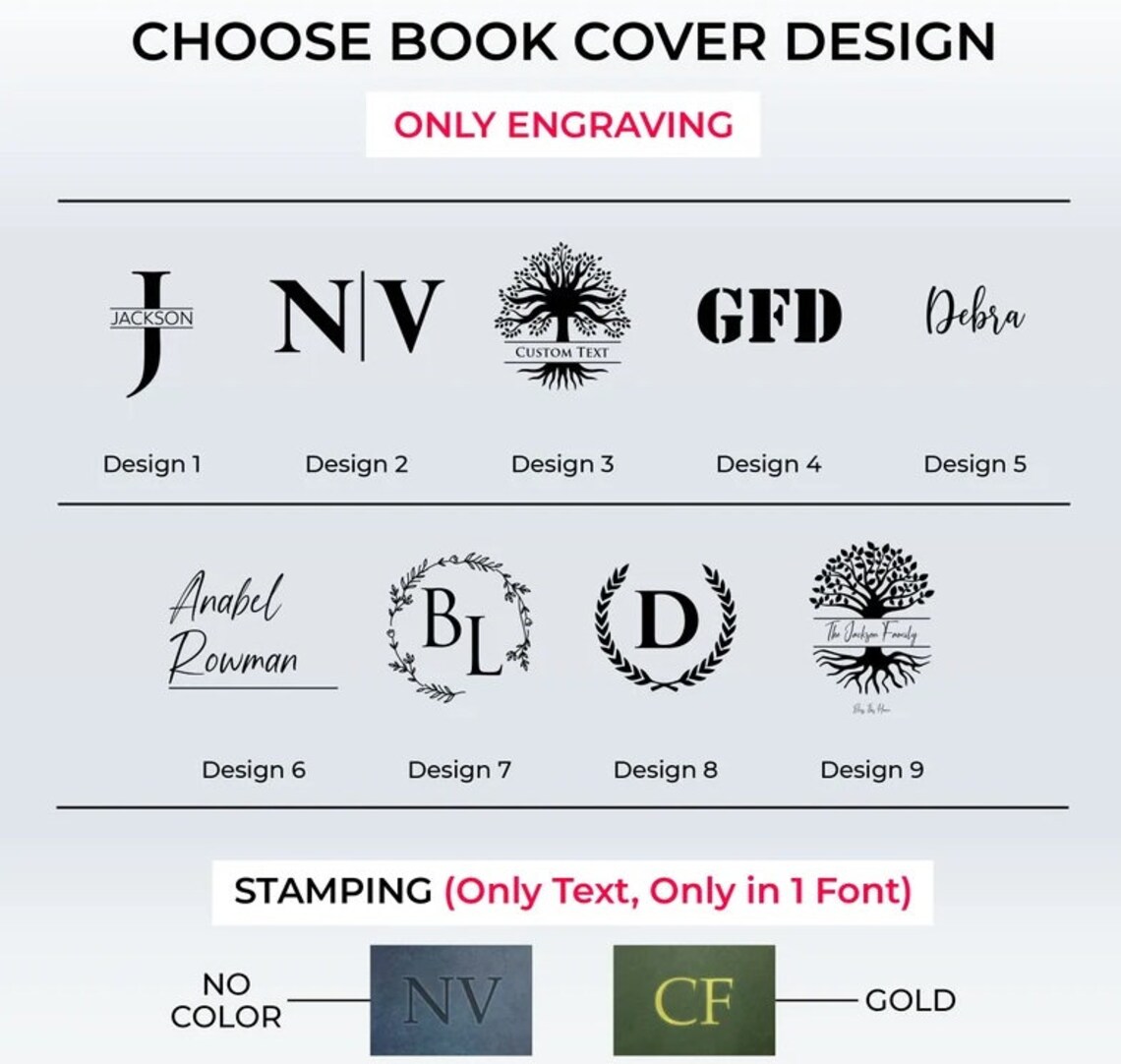 Leather Book Cover, Custom Book Cover, Engraved Book Cover ...