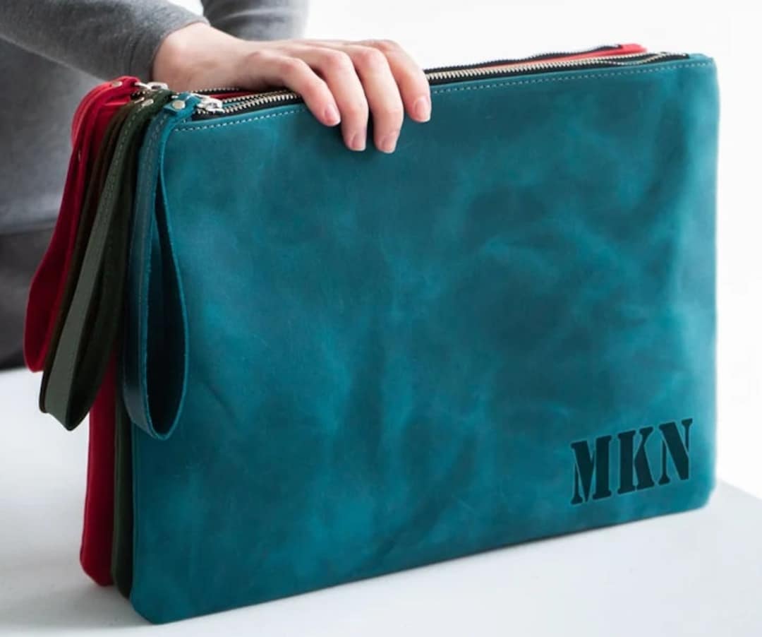 Personalized Leather File Holder, Genuine Leather Folder, Leather Paper ...