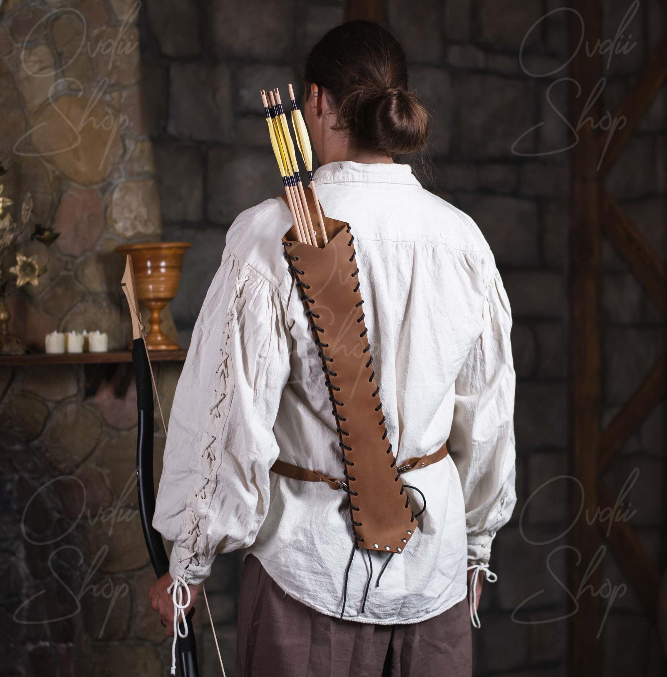 Leather Arrow Quiver, Medieval Quiver, Leather Quiver Back, Quiver Bag, Leather Arrow Holder ...