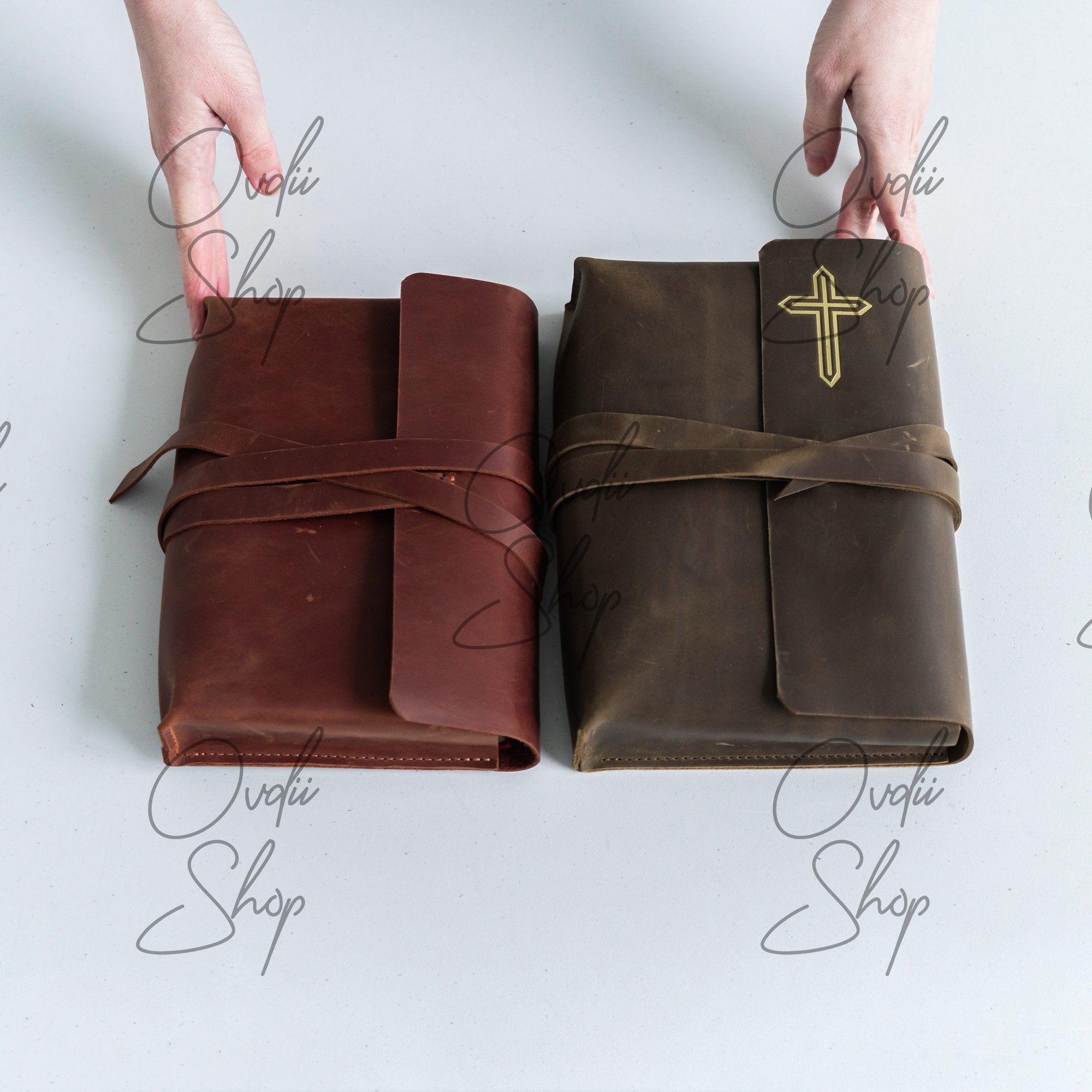 Custom Size Bible Cover, Engraved Leather Book Cover, Personalized Book ...