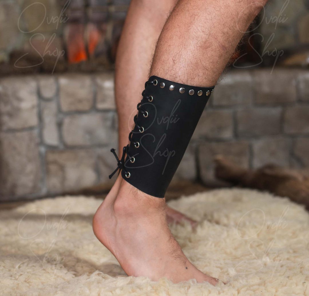 Leg Leather Armor, Leather Leg Protection, Leather Leg Bracers, Leather ...