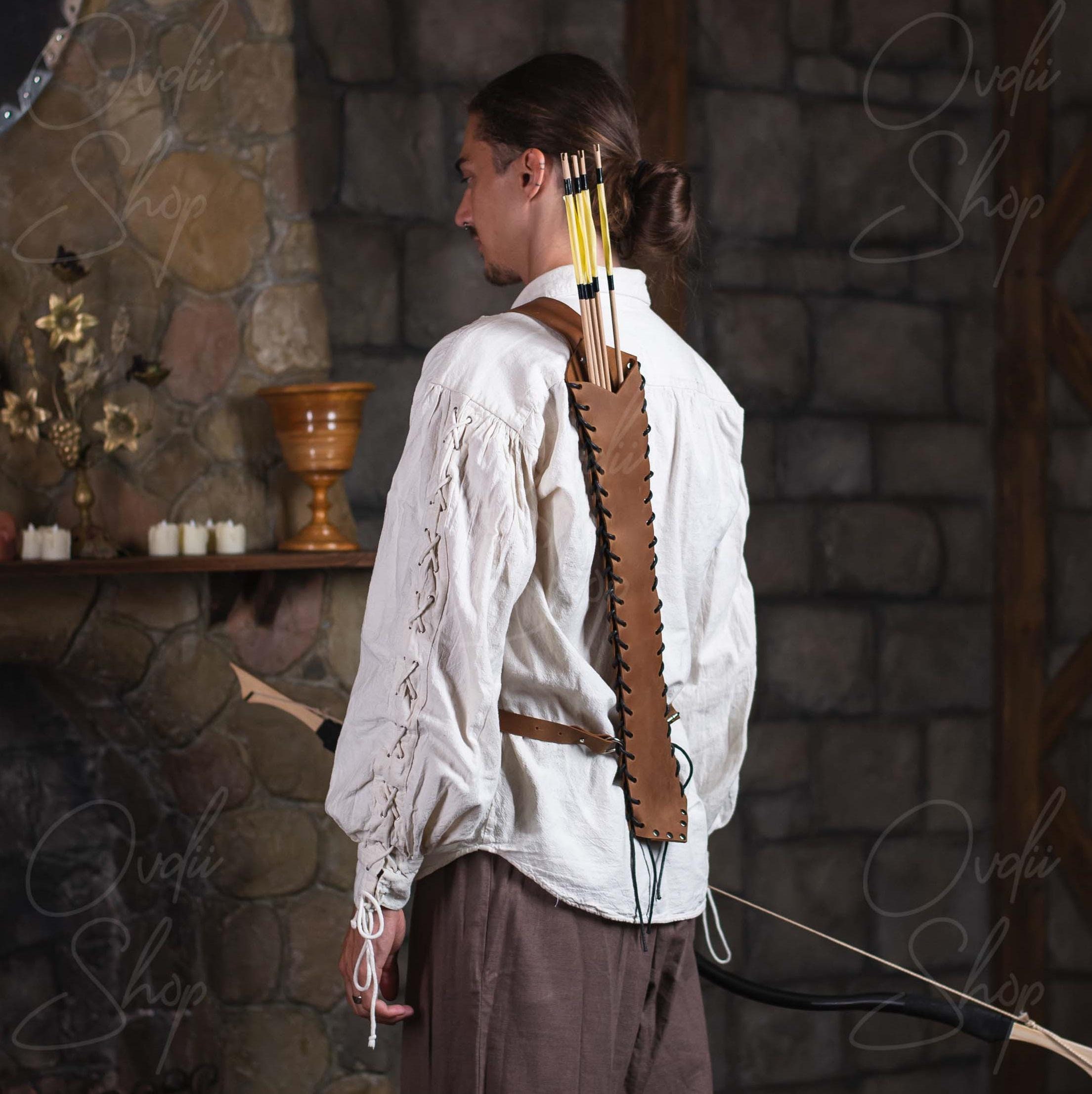 Leather Arrow Quiver, Medieval Quiver, Leather Quiver Back, Quiver Bag, Leather Arrow Holder ...