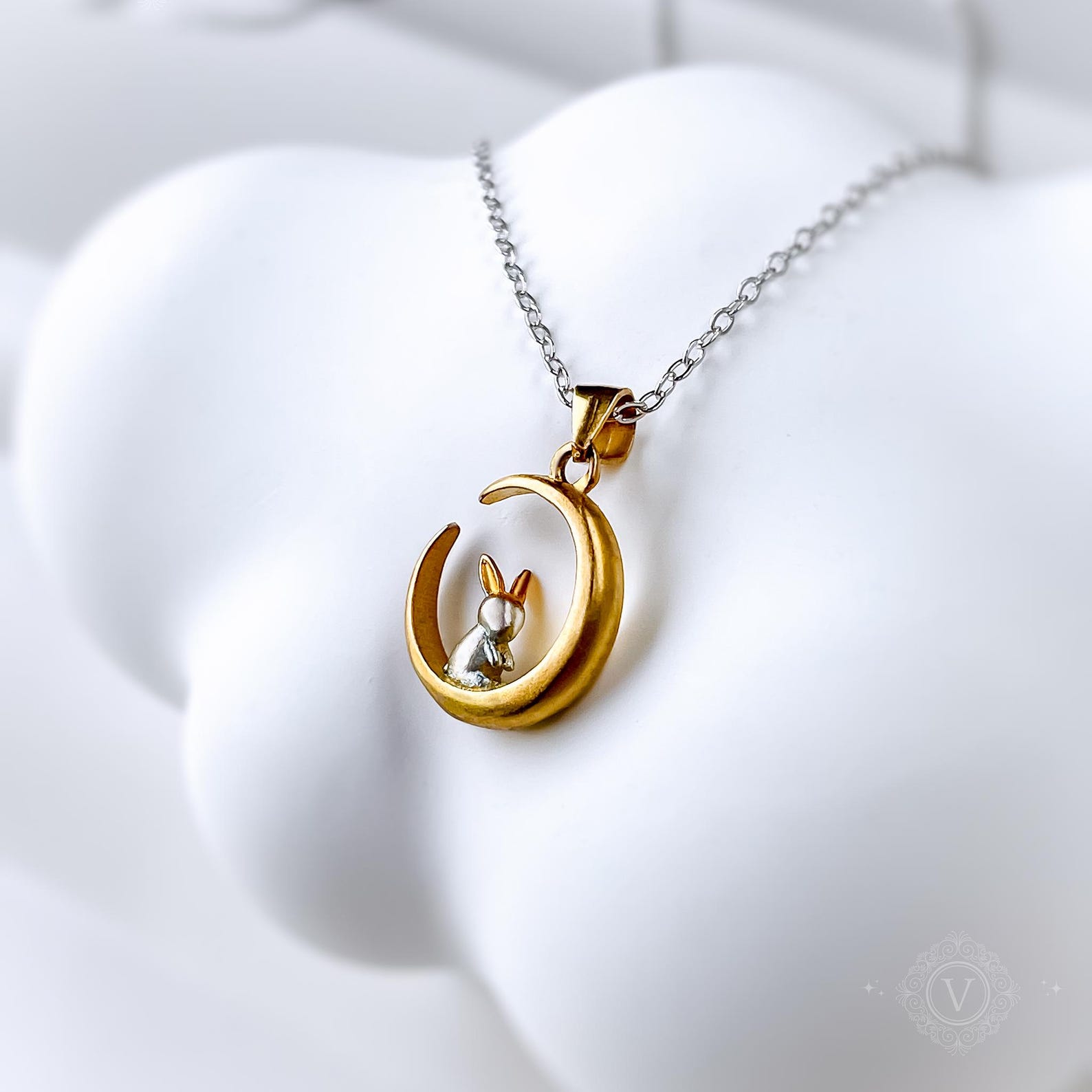 Tiny Little Bunny Pendant Necklace in Sterling Silver, Silver Rabbit ...