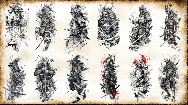155 Samurai Tattoo Designs (PNG Files)-4k- High Quality - Etsy Australia