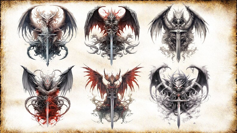 Tattoo Style Dragon Art Vol8 150 Images to Download - Etsy