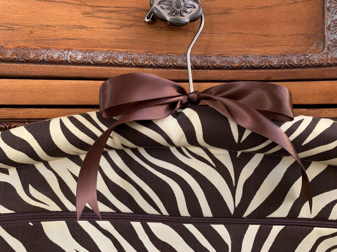 Zebra Print Travel Hanger: Hidden Zipper Pocket, Closet Safe - Etsy