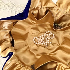 Royal Blue Velvet Jewelry Pouch With Gold Bridal Satin Lining for ...