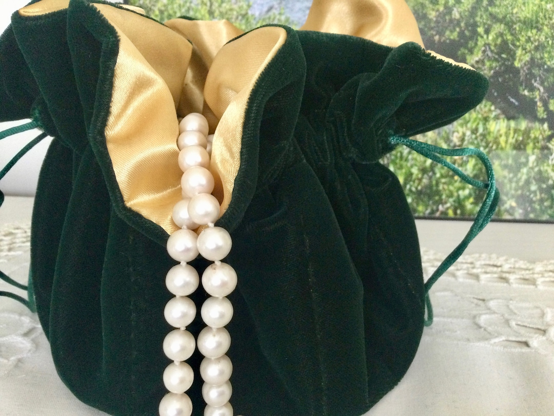 Emerald Green Velvet Jewelry Pouch for Travel or Home Use - Etsy