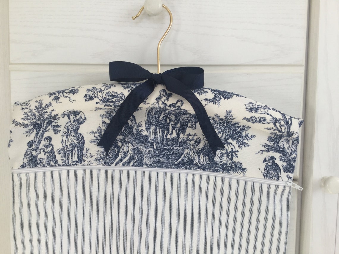 Travel Closet Hanger Safe in Blue and White Rustic Country Toile - Etsy