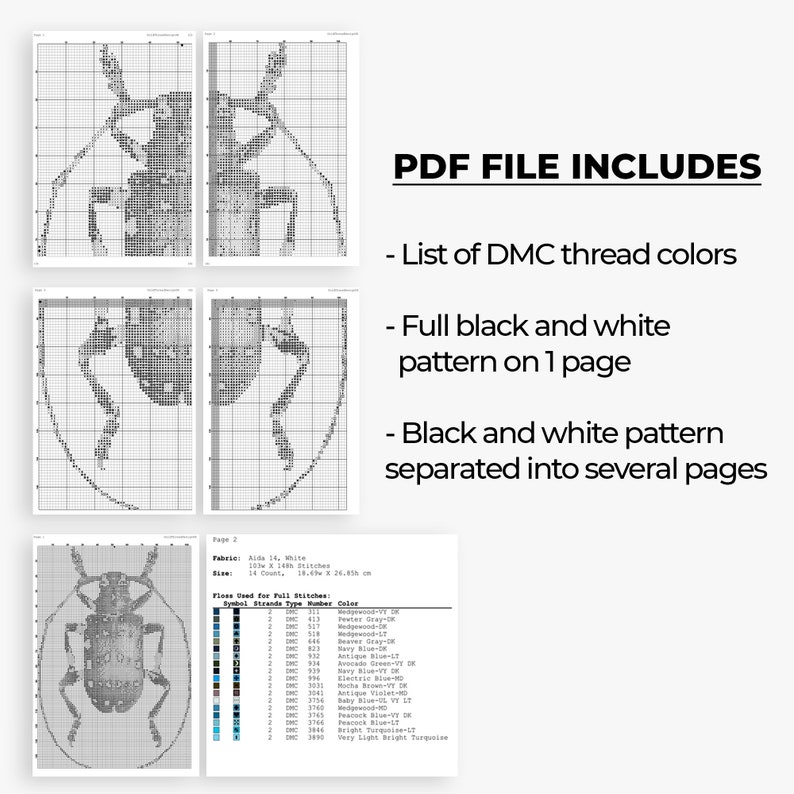 Precis Octavia Purple Butterfly, Insects Bugs Cross Stitch Pattern PDF Stitching Counted Cross ...