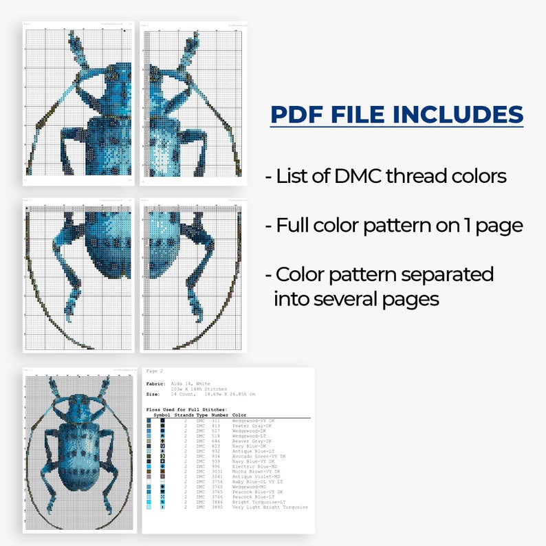 Peacock Butterfly, Insects Bugs Cross Stitch Pattern PDF, Stitching ...