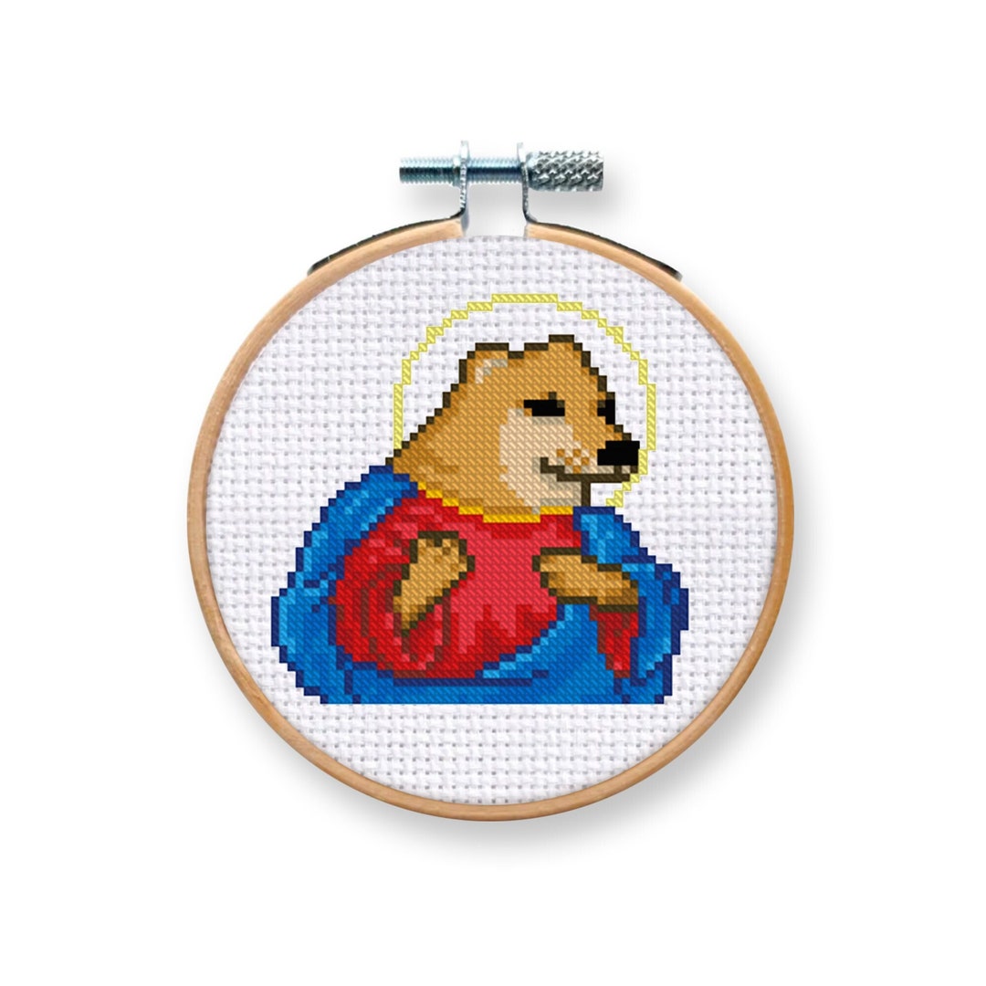 Doge Cheems Shiba Inu Meme Dog jesus, Funny Cross Stitch Pattern ...