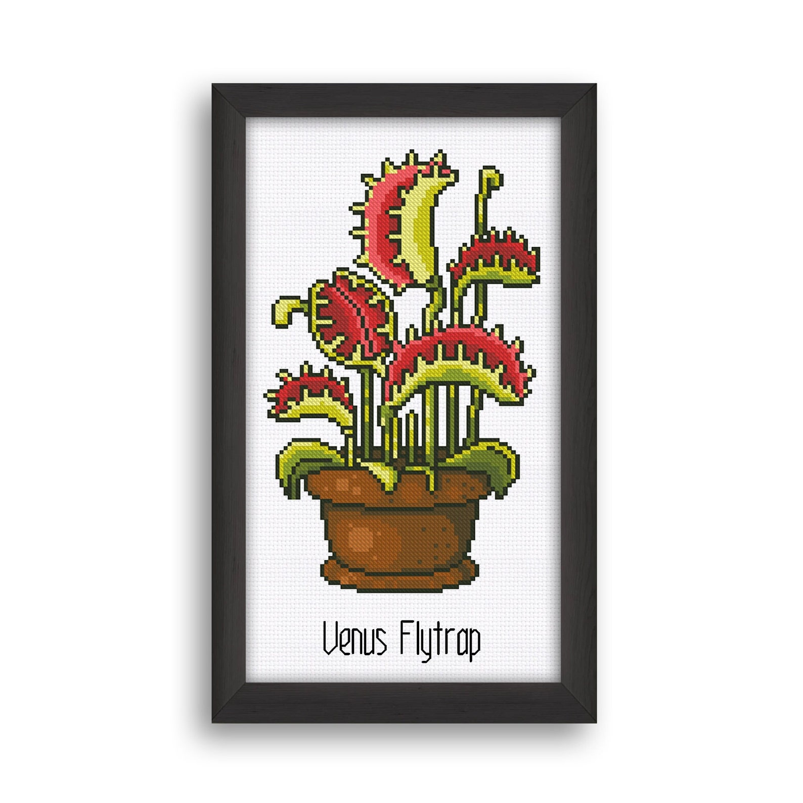 Venus Flytrap, Cross Stitch Pattern PDF, Counted Cross Stitch Pattern, House Plants in a Pot ...