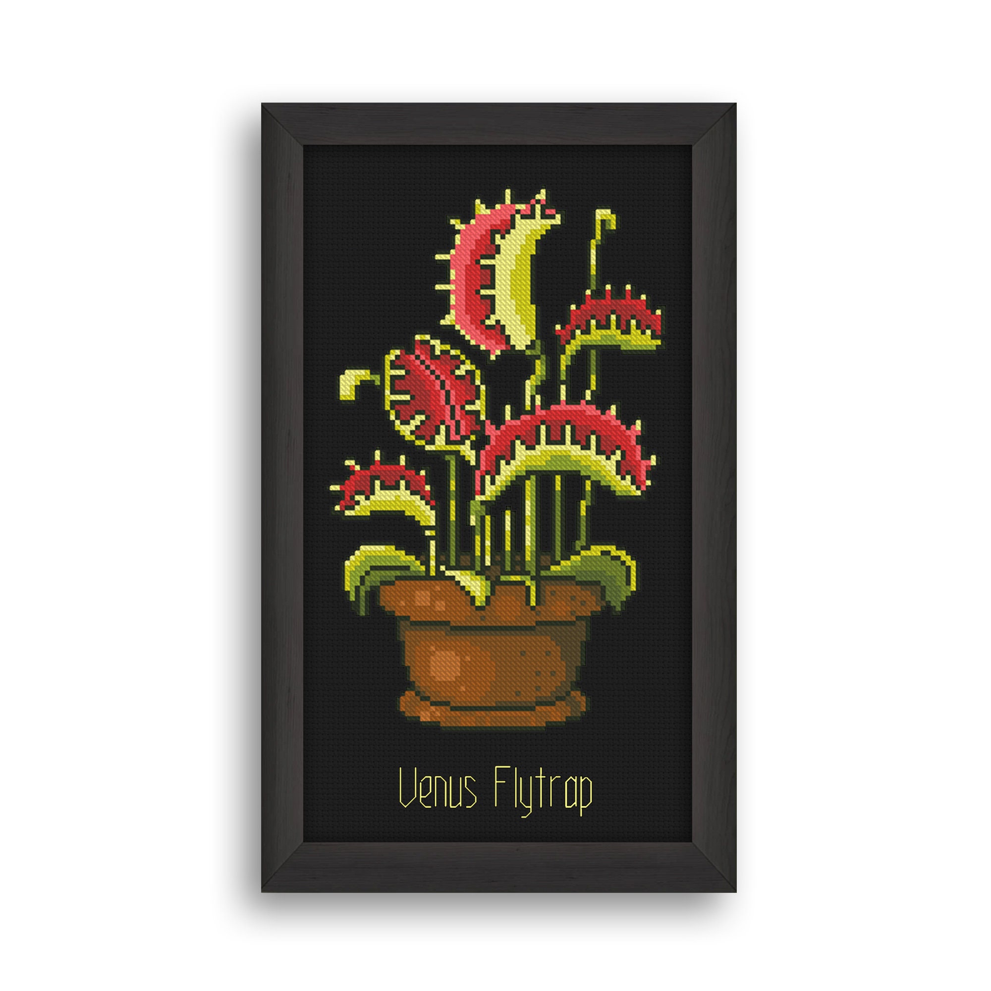 Venus Flytrap, Cross Stitch Pattern PDF, Counted Cross Stitch Pattern, House Plants in a Pot ...
